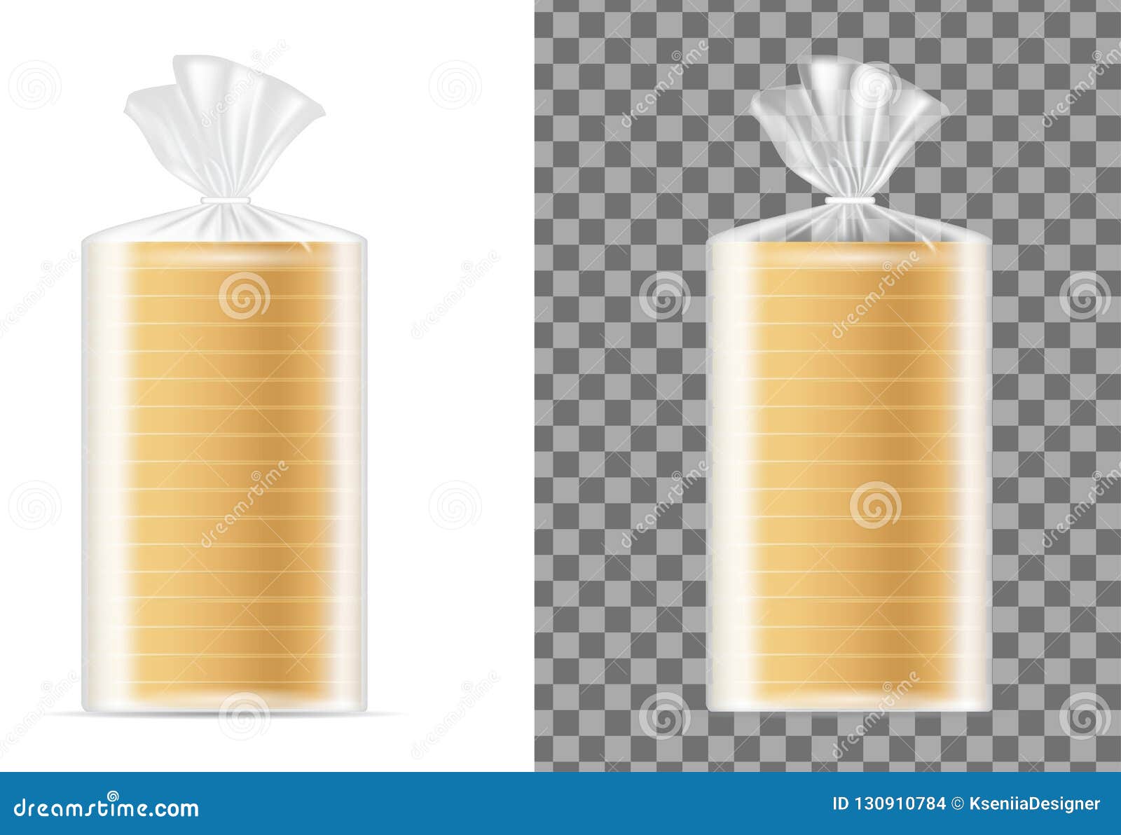 Transparent Blank Packaging with White Bread Stock Vector ...