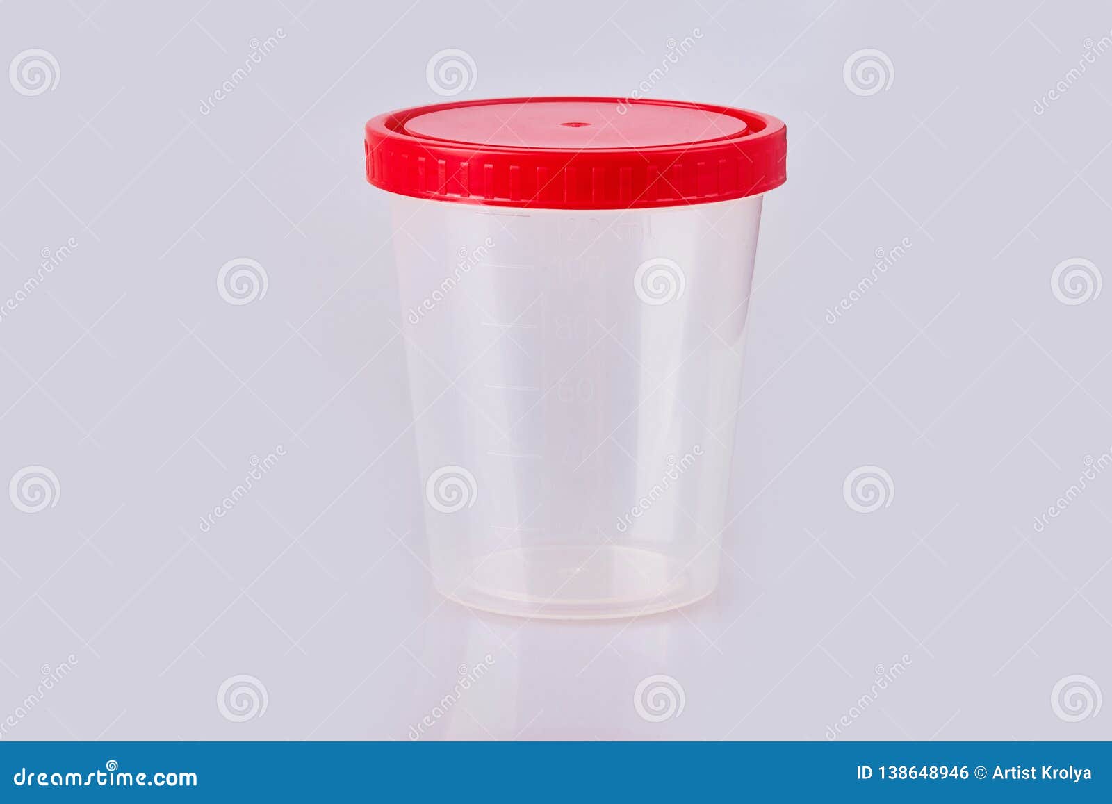 Transparent Blank Plastic Container for Urine with the Red Cap Isolated ...