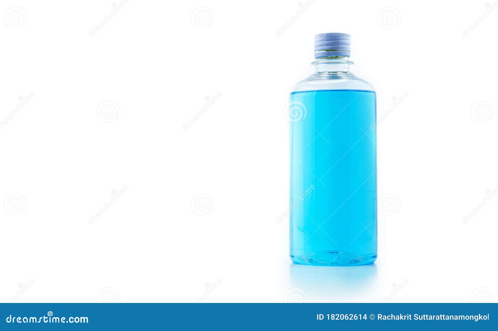Transparent Blue Alcohol in Big Bottle in White Background Stock Photo ...