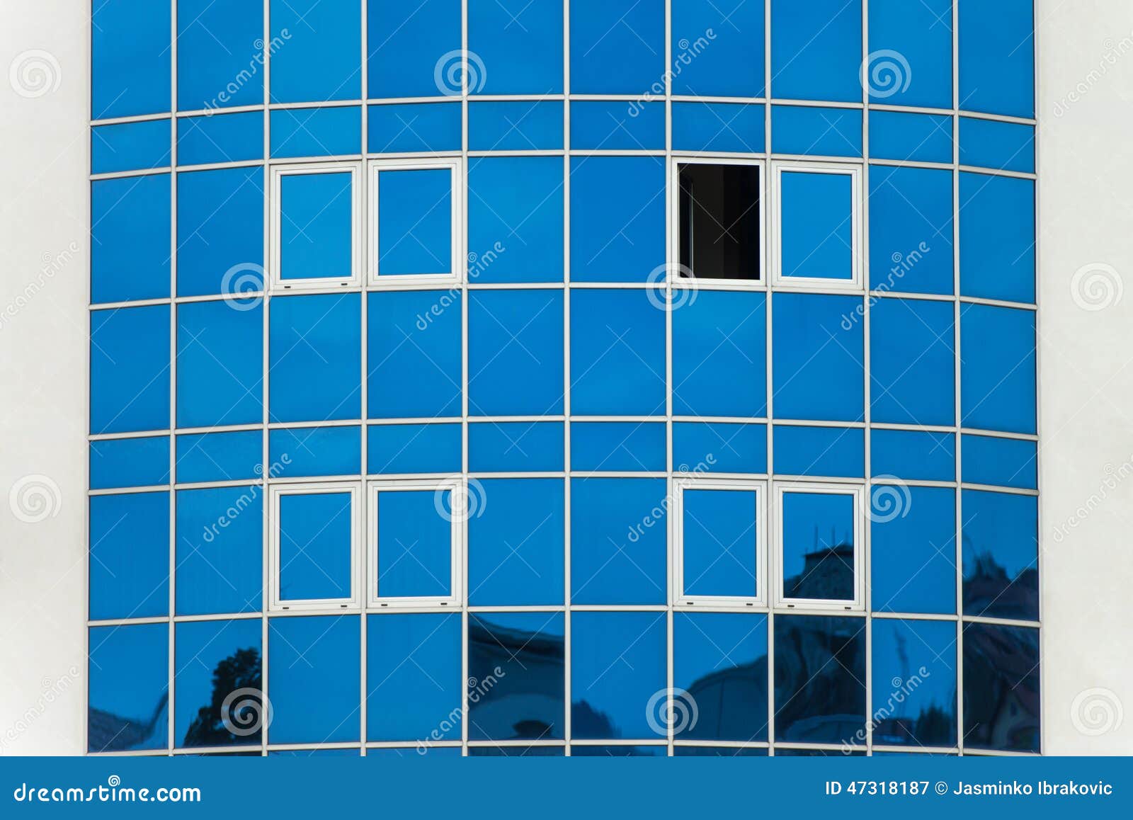 Transparent Blue Building Windows of Business Center Stock Image ...
