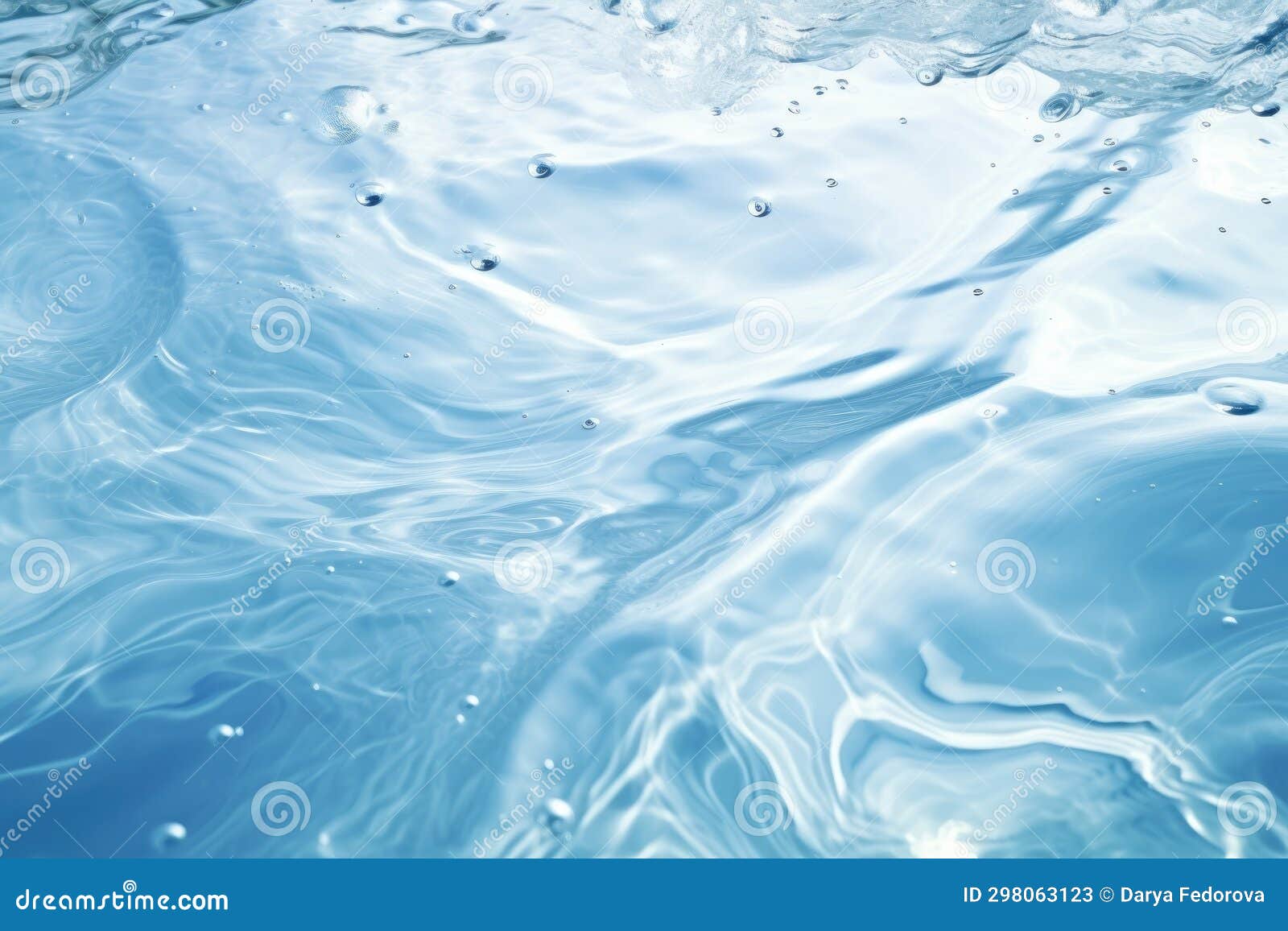 Transparent Blue Clear Water Surface Texture with Splashes and Bubbles ...