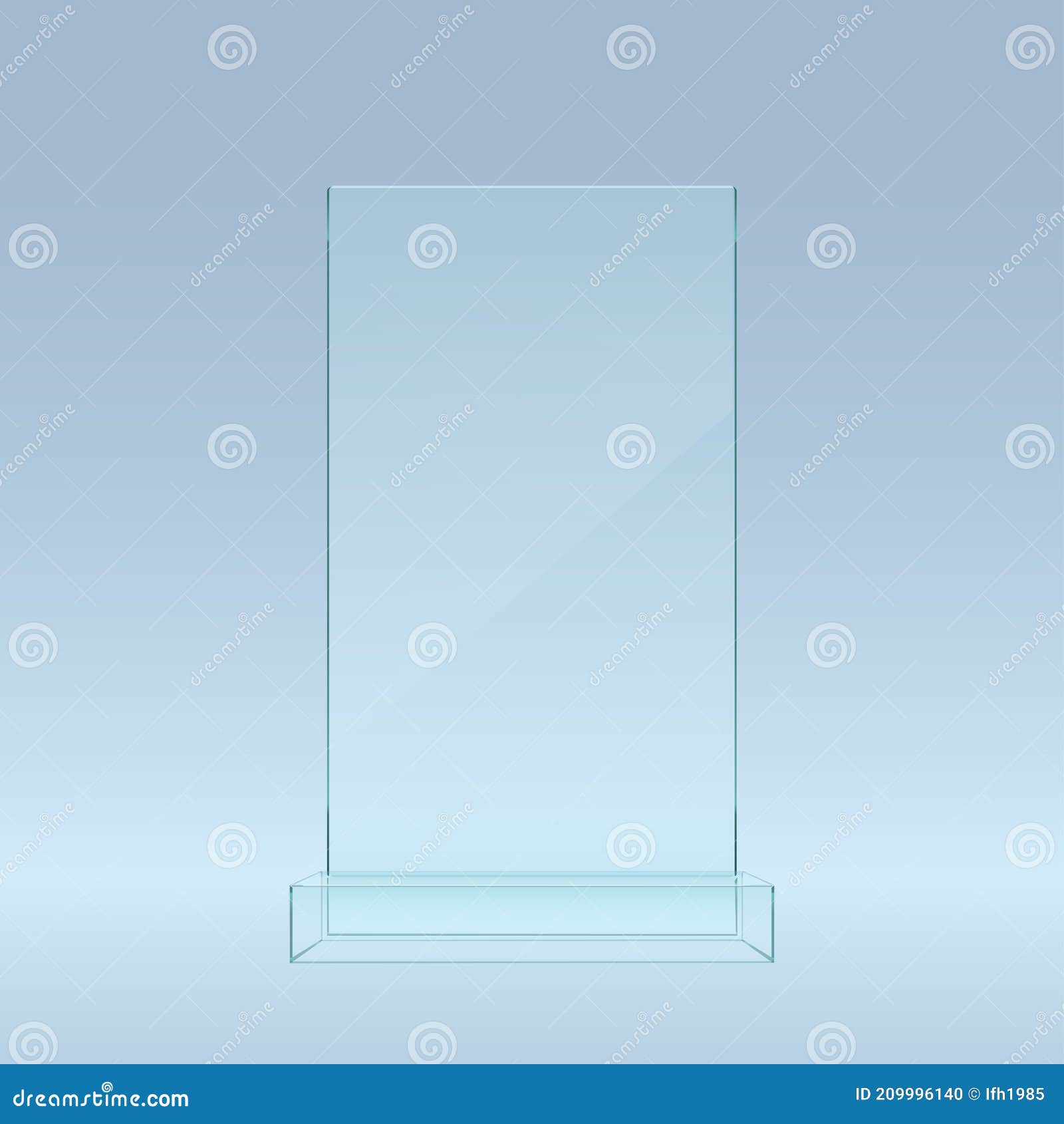Transparent Blue Glass Showcase on Front View Stock Vector ...