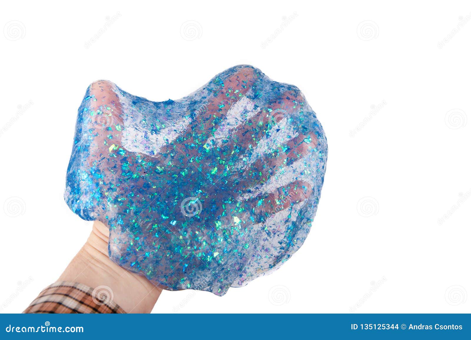 Transparent Blue Glitter Slime on Hand Stock Photo - Image of sticky ...