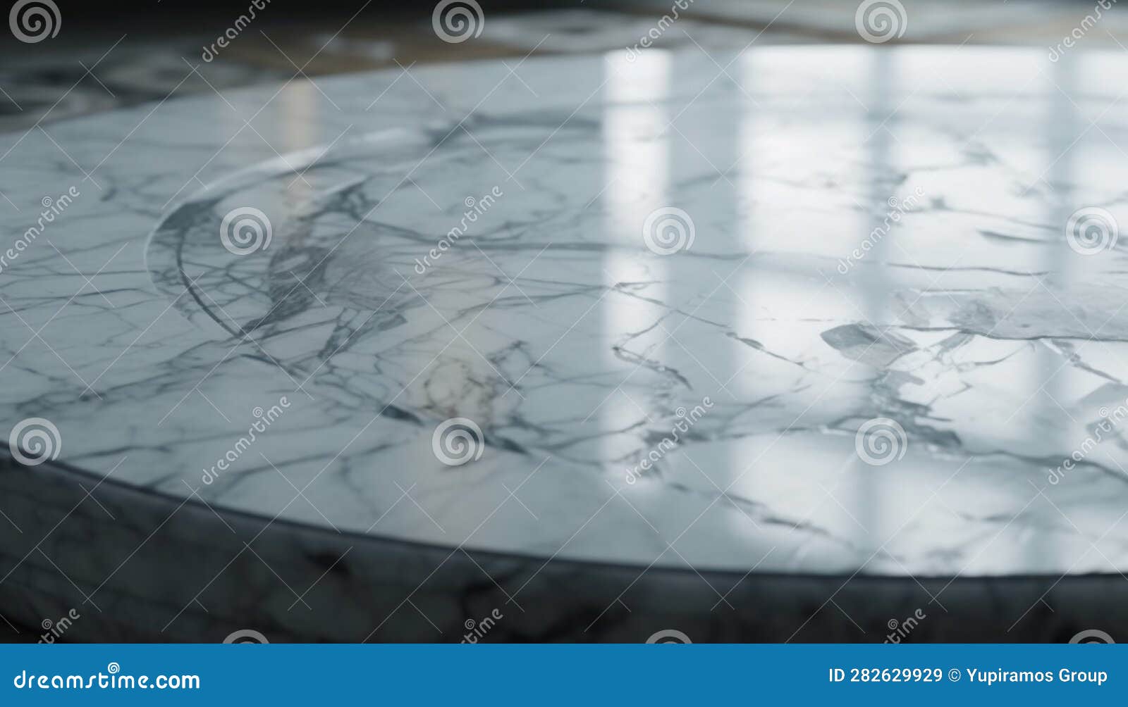Transparent Blue Liquid Reflection on Smooth Flooring in Modern ...
