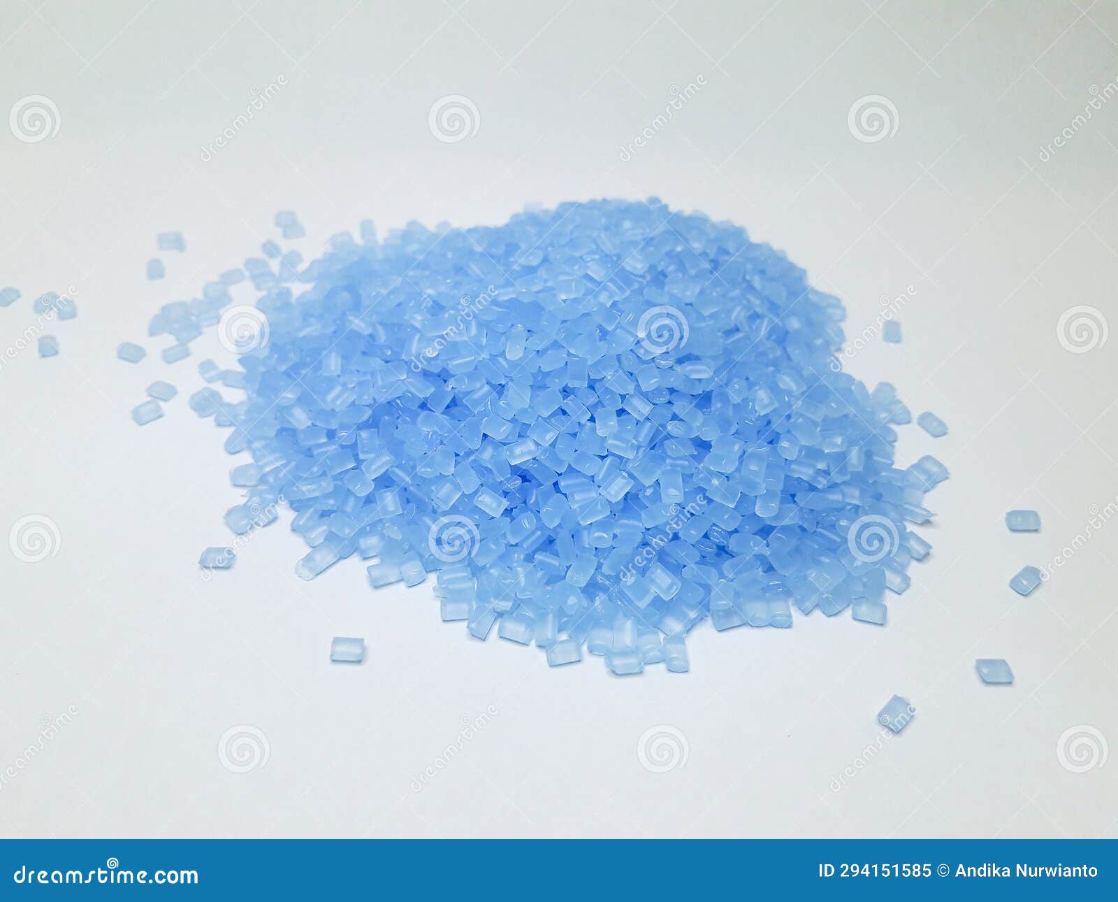 Transparent Blue Masterbatch Granules on White Background, this Polymer ...
