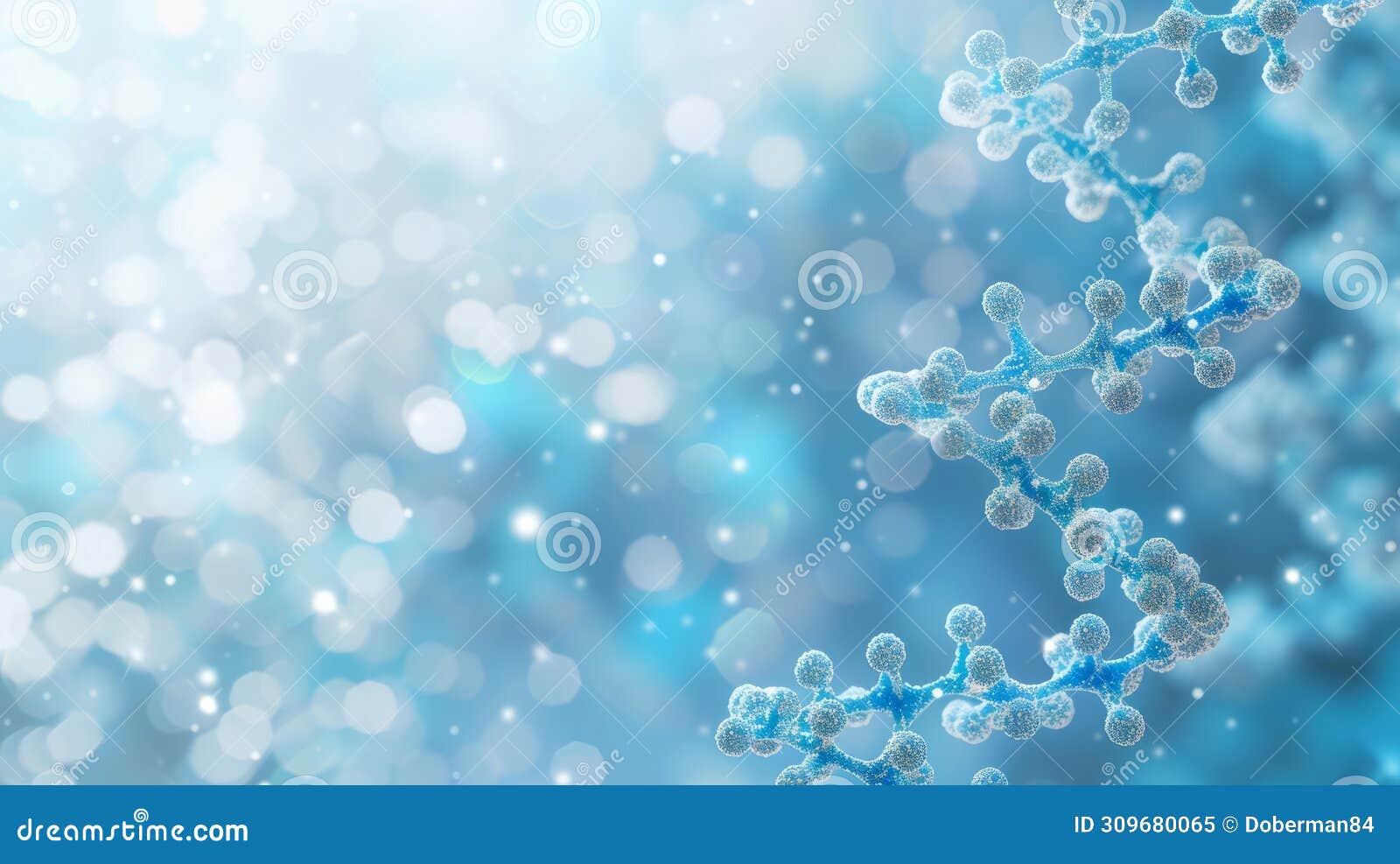 Transparent Blue Molecule Model: Abstract Representation of Molecular ...