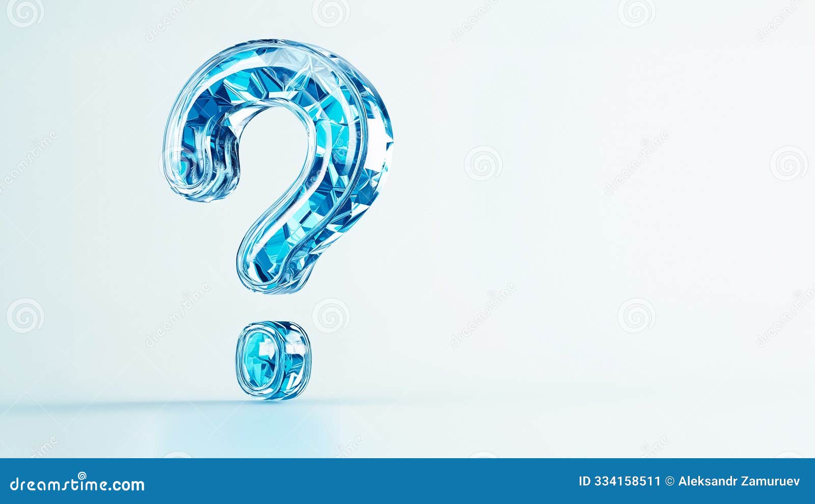 A Transparent Blue Question Mark Stands Alone Against a Subtle Backdrop ...