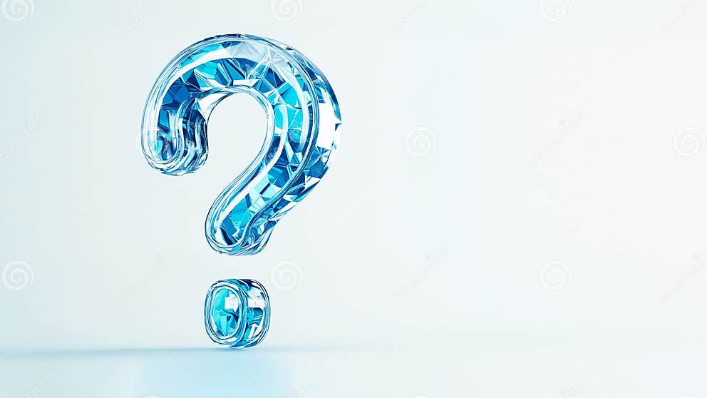 A Transparent Blue Question Mark Stands Alone Against a Subtle Backdrop ...