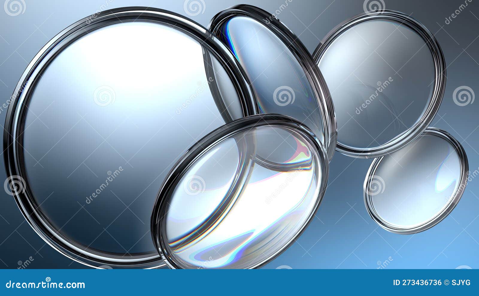 Transparent Blue Scattered Lenses Refraction Abstract Delicate and ...