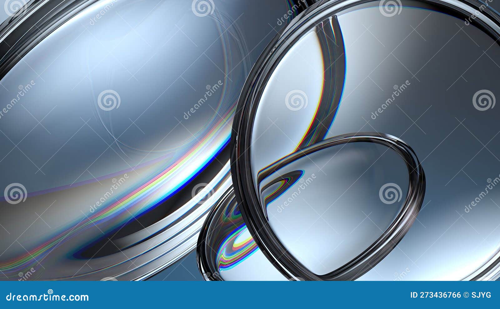 Transparent Blue Several Lenses Refraction and Reflection Abstract ...