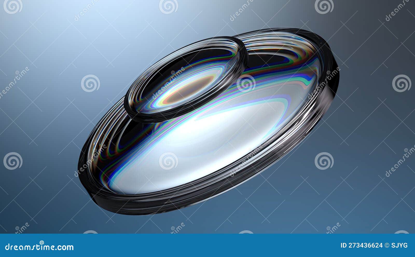 Transparent Blue Two Lenses Refraction Abstract Subtle Atmospheric ...