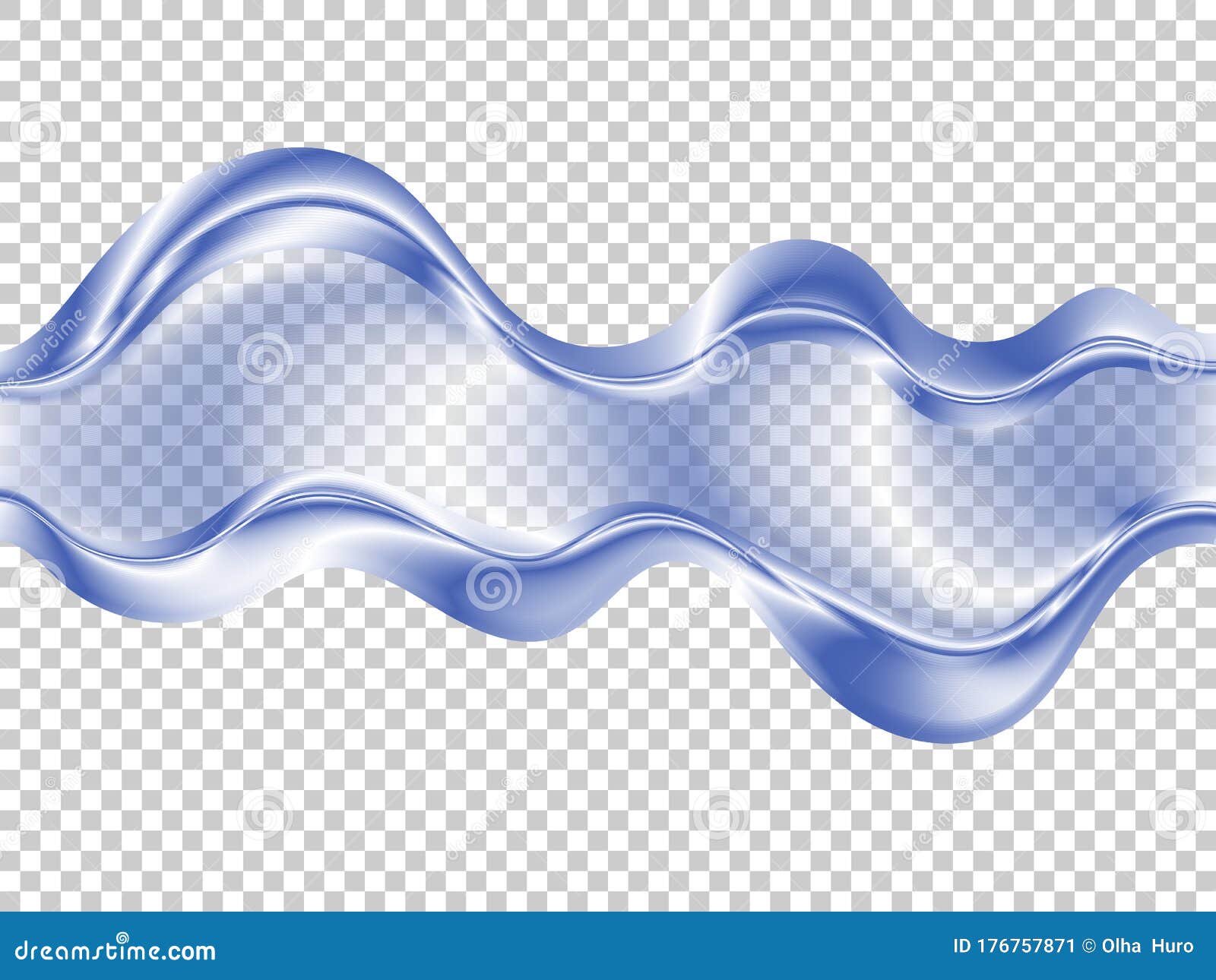 Transparent Blue Wave. Abstract Design Element for a Banner , Leaflet ...