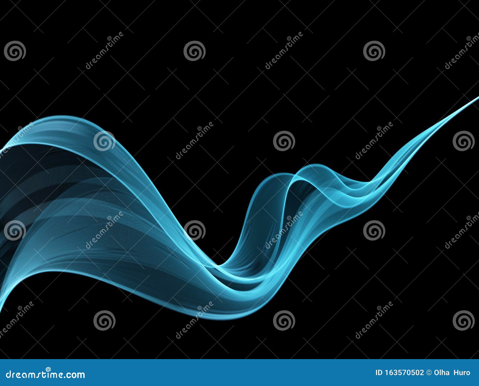 Transparent Blue Wave on Dark Background. Background for Website Design ...