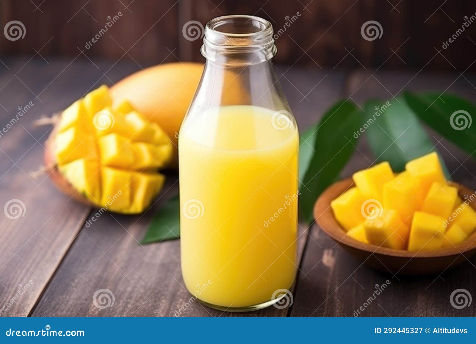 Transparent Bottle of Mango Juice with Twist Cap Stock Illustration ...