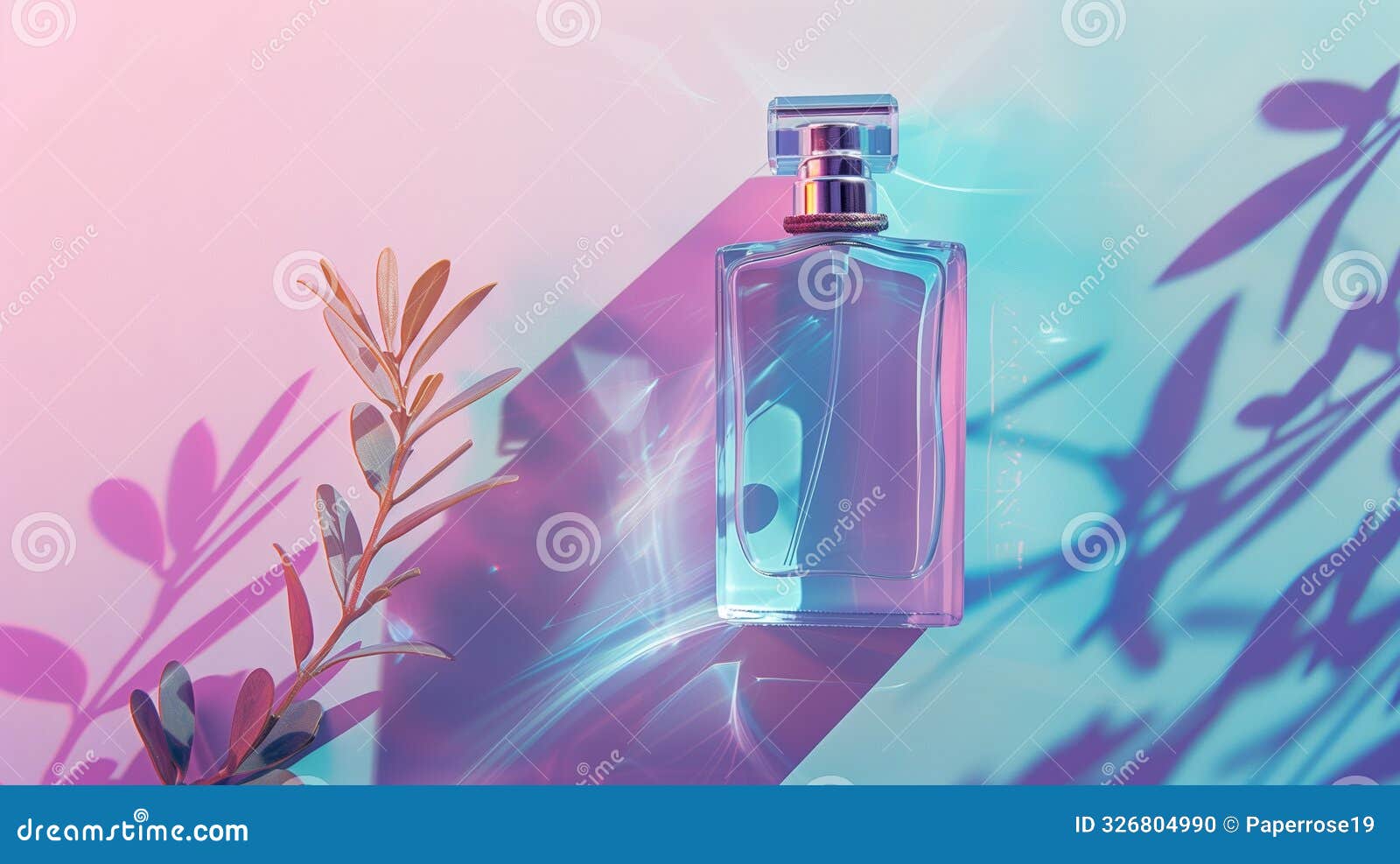 Transparent Bottle of Perfume with Empty Label Stock Photo - Image of ...