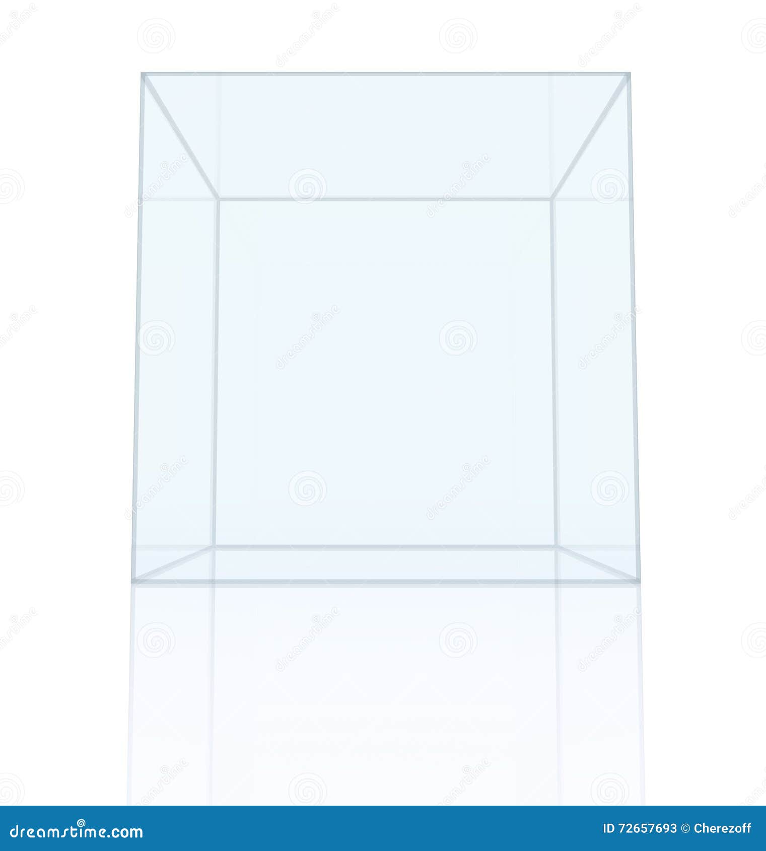 Transparent Box with Reflection on Floor Stock Image - Image of blue ...