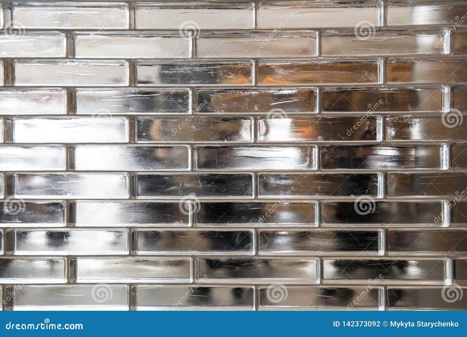 Transparent Brick Glass Wall Background with Walking People Behind ...