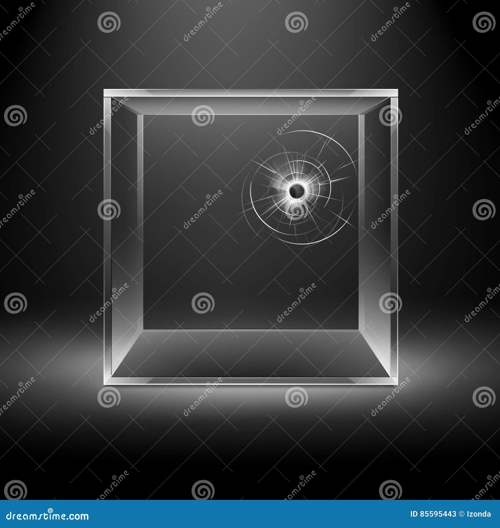 Transparent Broken Glass Box Cube on Background Stock Vector ...