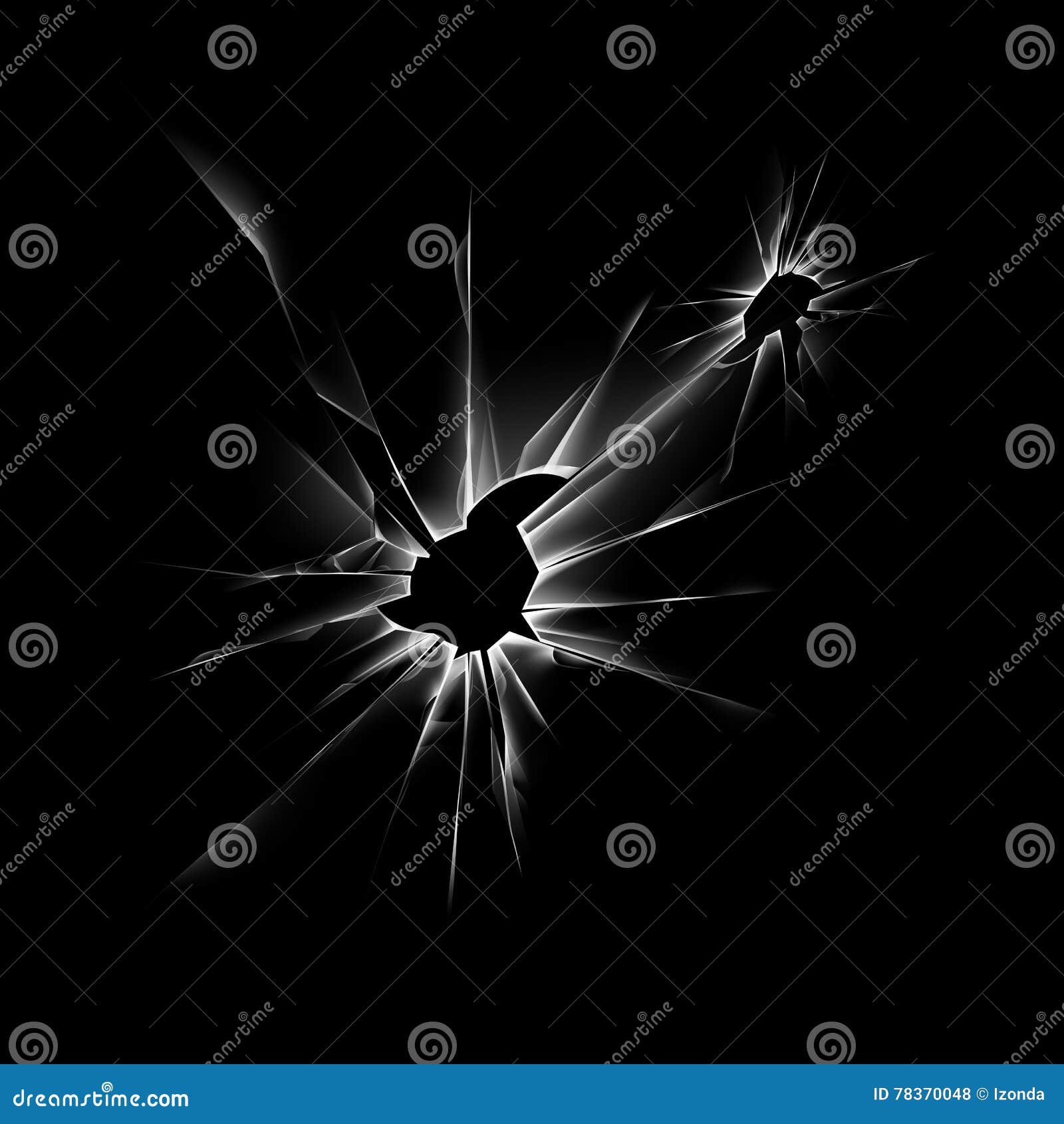 Transparent Broken Glass Window with Sharp Edges Stock Vector ...
