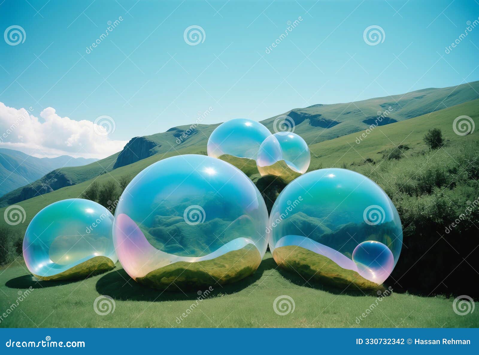 Transparent Bubble-shaped Structures Nestled Stock Illustration ...
