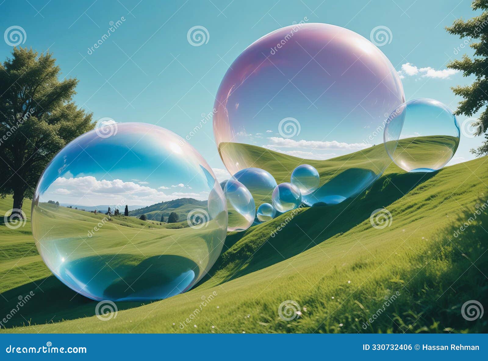 Transparent Bubble-shaped Structures Nestled Stock Illustration ...