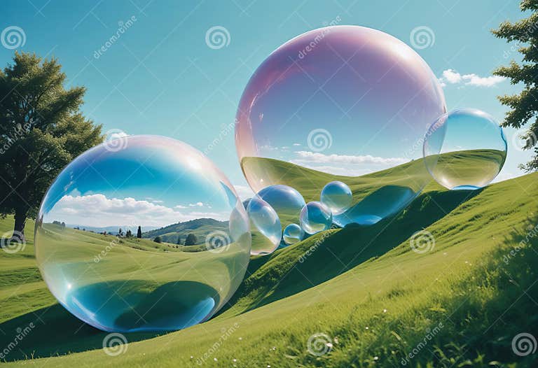 Transparent Bubble-shaped Structures Nestled Stock Illustration ...