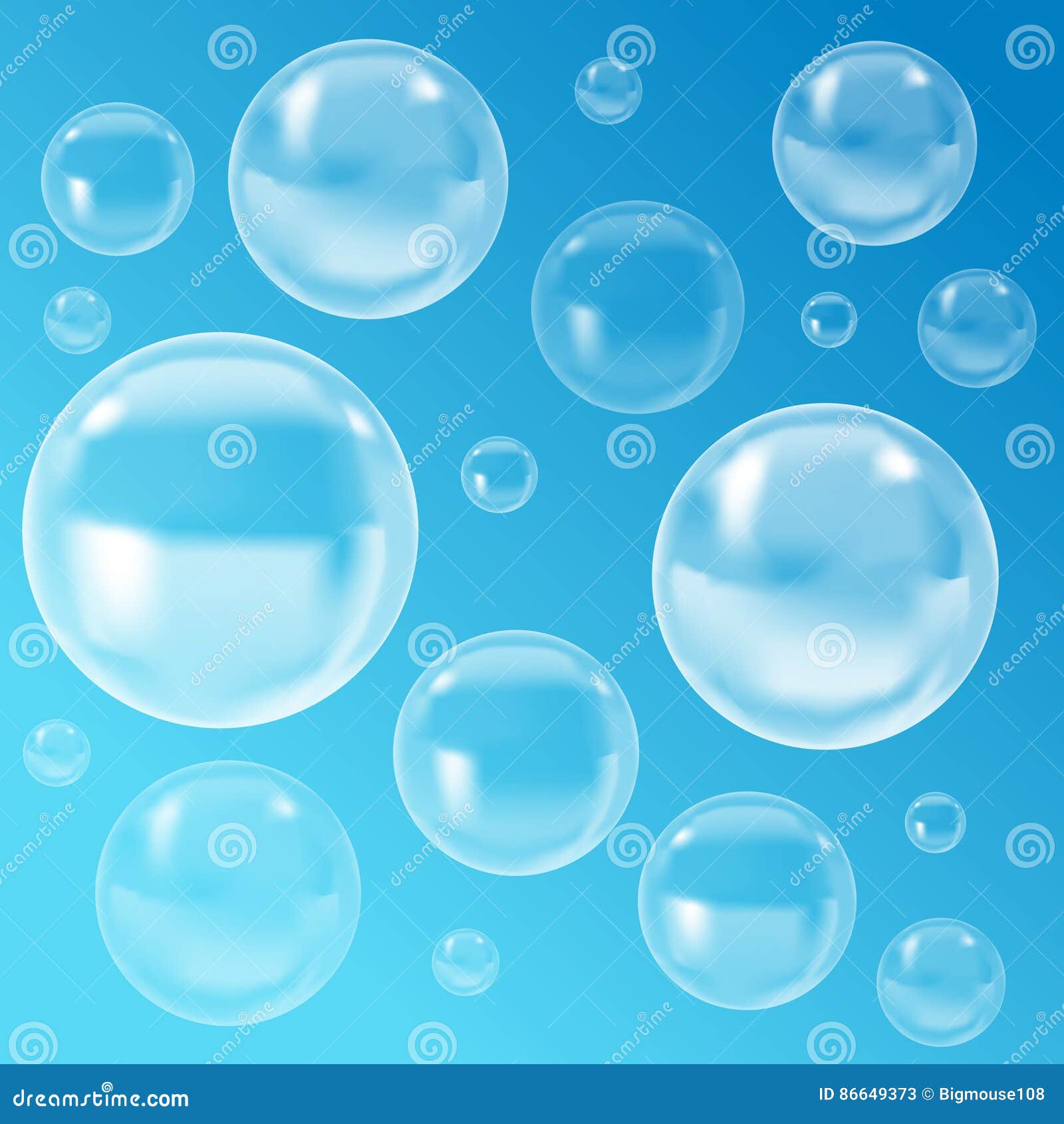Transparent Bubbles with Reflection. Vector Stock Vector - Illustration ...