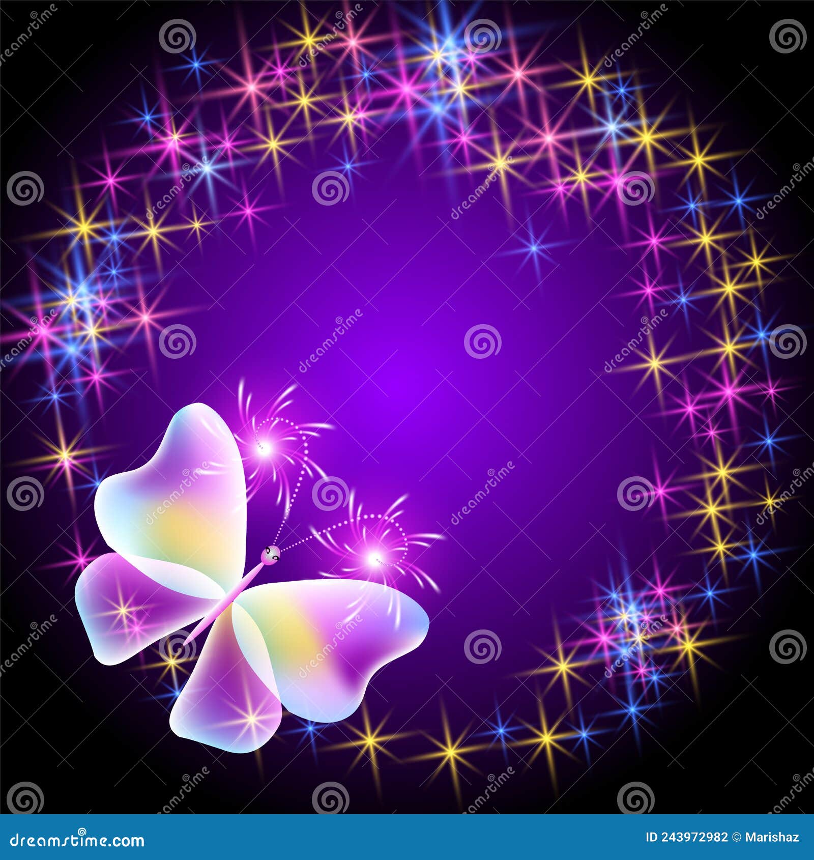 Transparent Butterfly with Stars Stock Vector - Illustration of ...