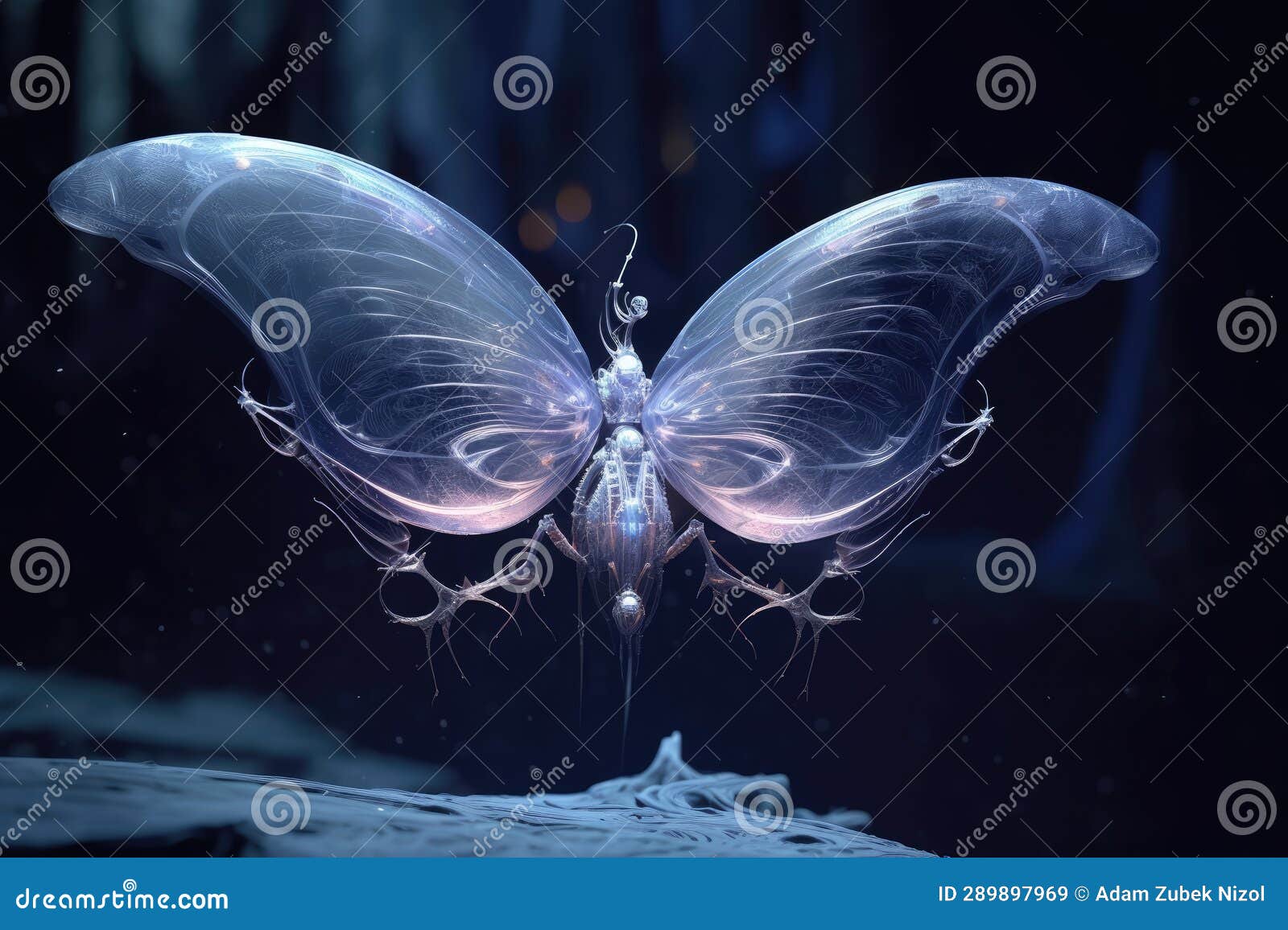 A Transparent Butterfly with Wings Stock Illustration - Illustration of ...
