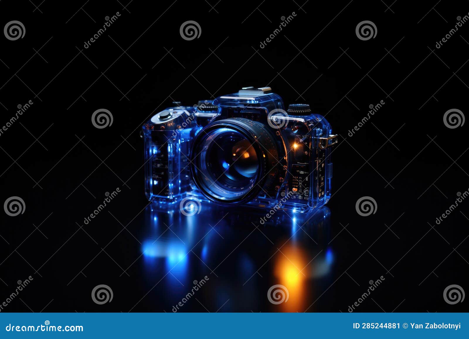 Transparent Camera and Photo Frame from Transparency of Dots Blue Stock ...