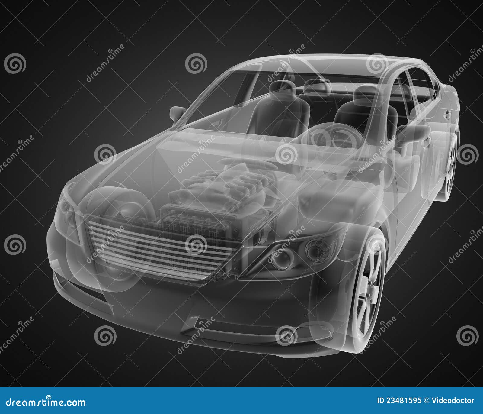 Transparent car concept stock illustration. Illustration of curves ...
