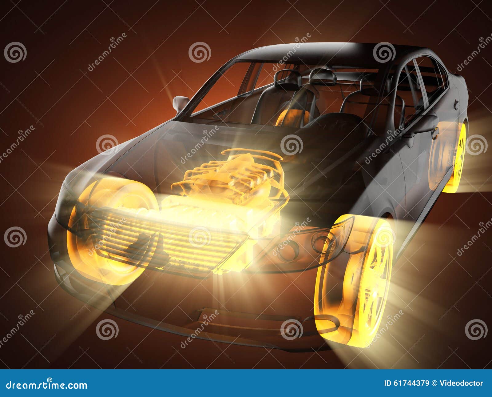 Transparent car concept stock illustration. Illustration of mesh - 61744379