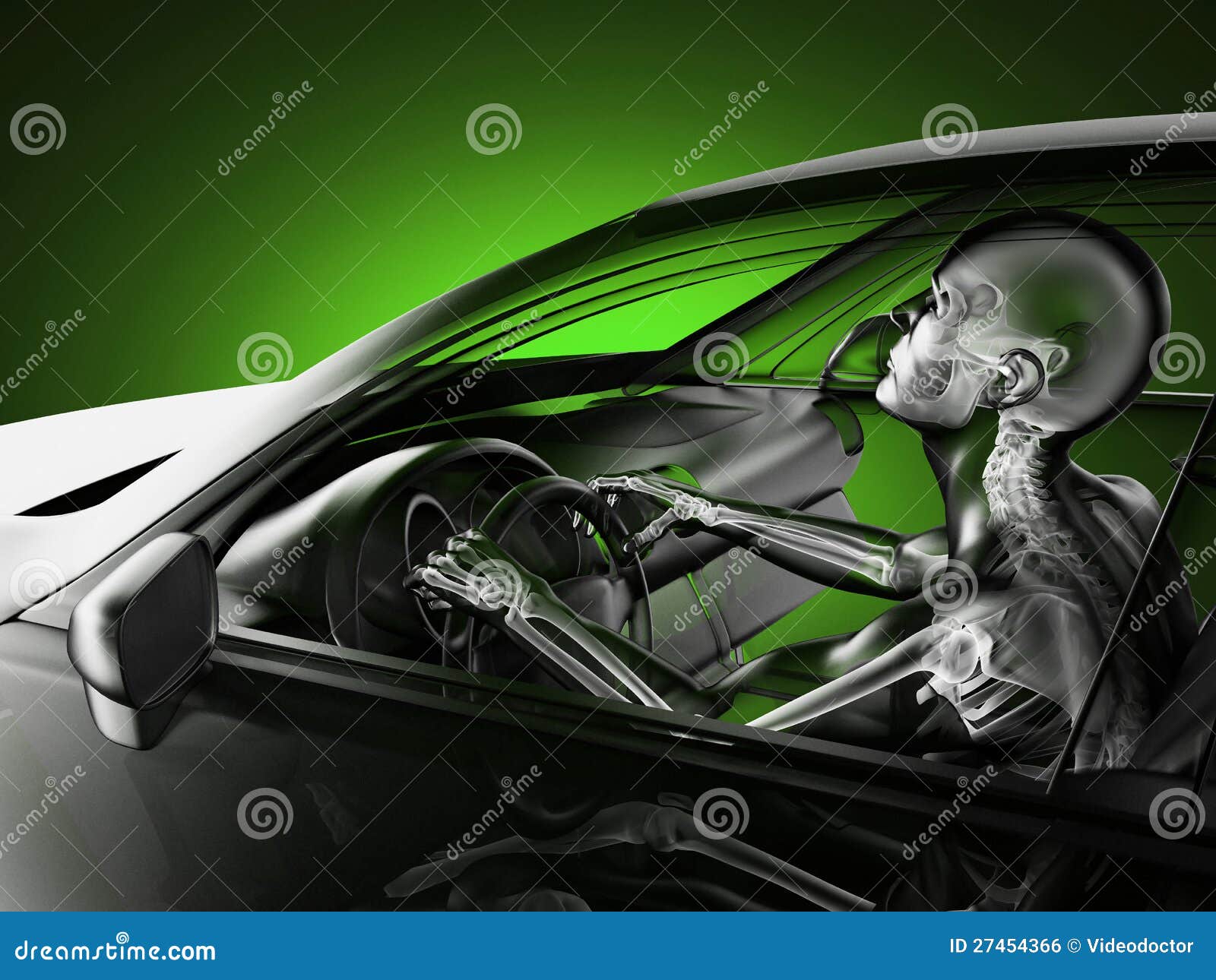 Transparent Car Concept with Driver Stock Illustration - Illustration ...