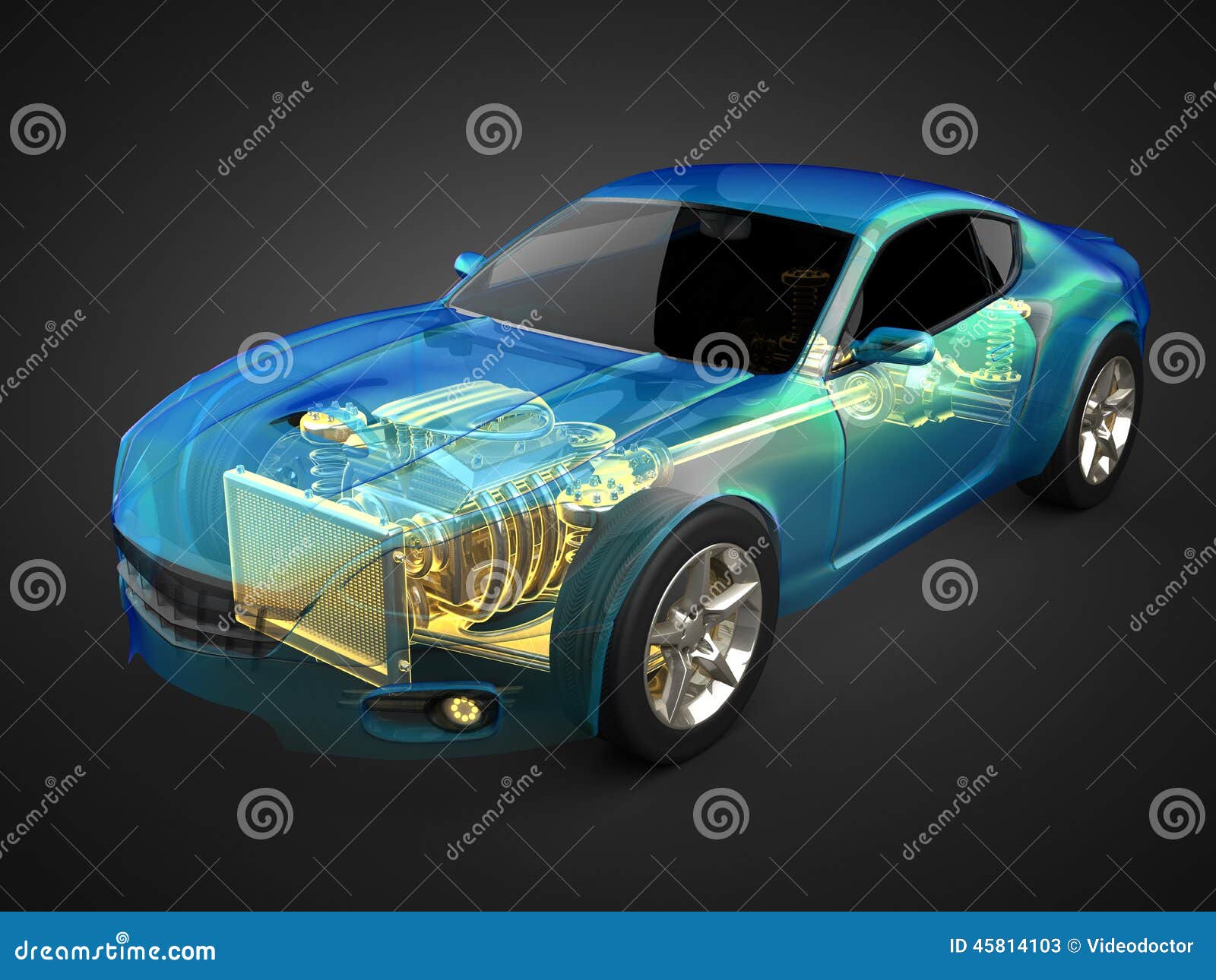 Transparent Car Concept with Visible Engine and Transmission Stock ...