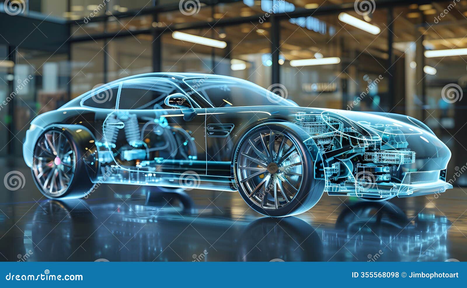Transparent Car Displaying the Automatic Transmiss. Stock Illustration ...