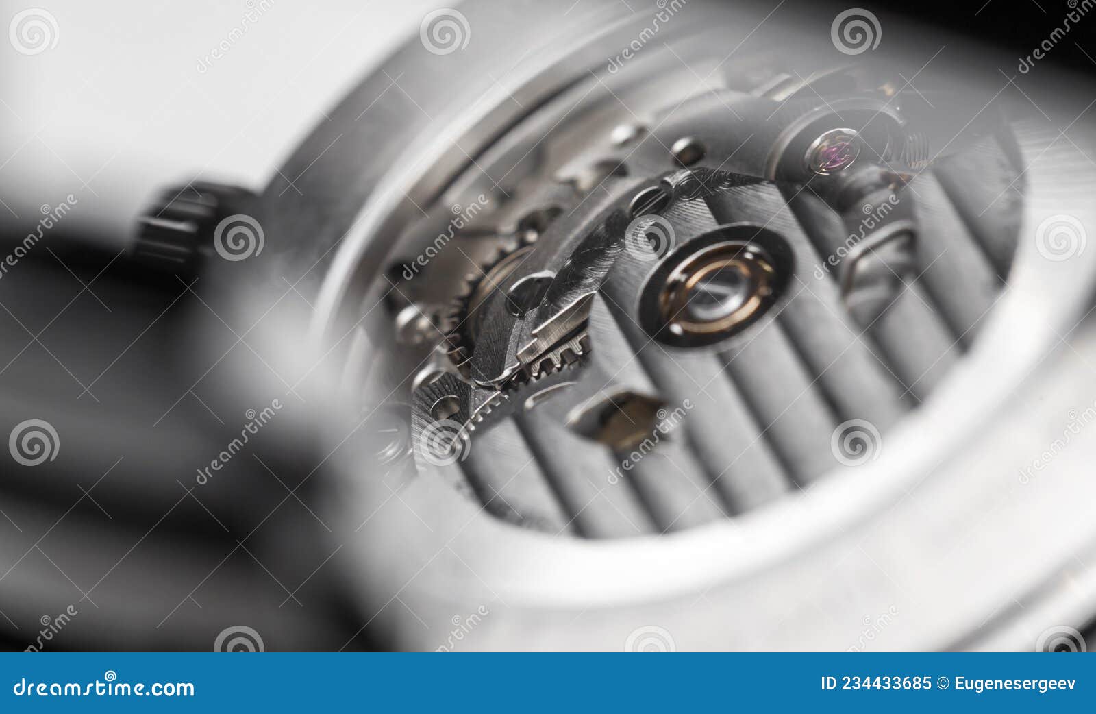 Transparent Case Back of Swiss Self-winding Automatic Watch Stock Image ...