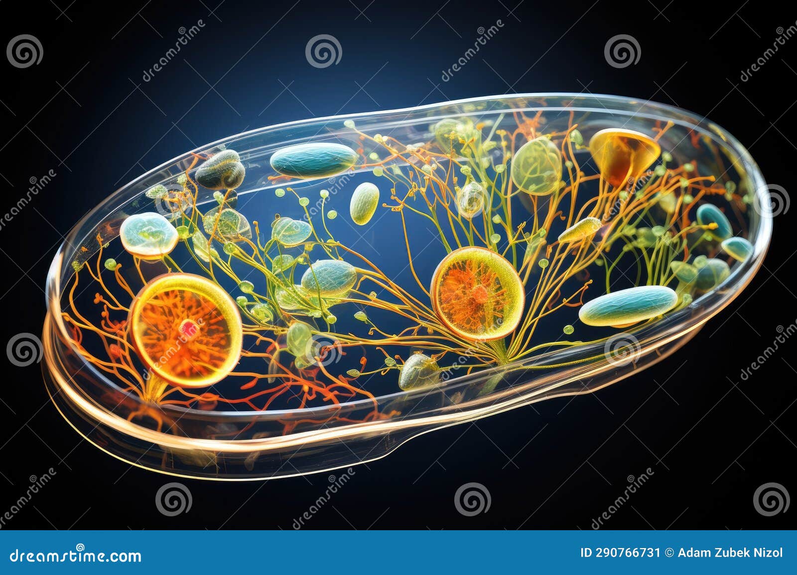A Transparent Cell with Different Colored Cells Stock Illustration ...