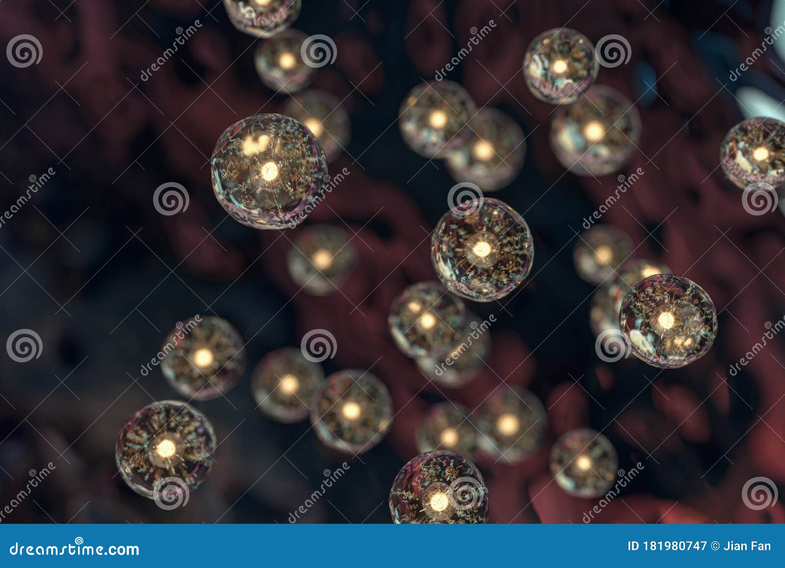 Transparent Cells in the Blood, 3d Rendering Stock Illustration ...