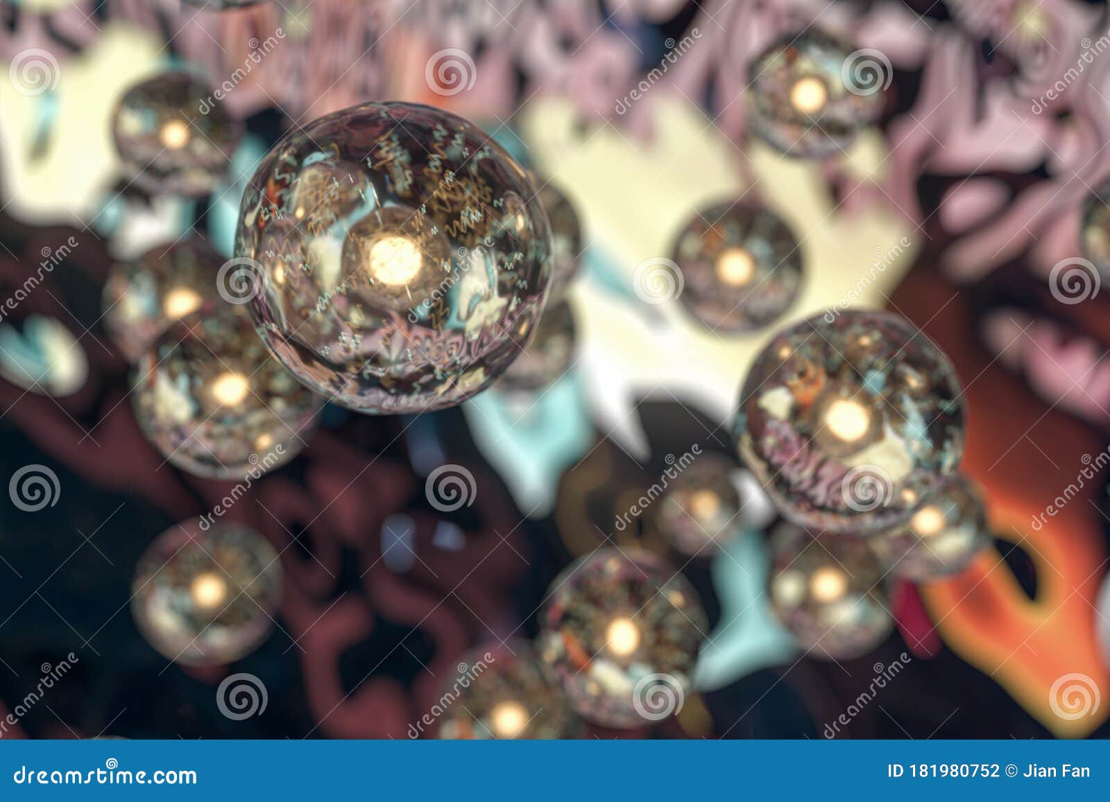 Transparent Cells With Splitting Nucleus, Cell Membrane And Visible ...