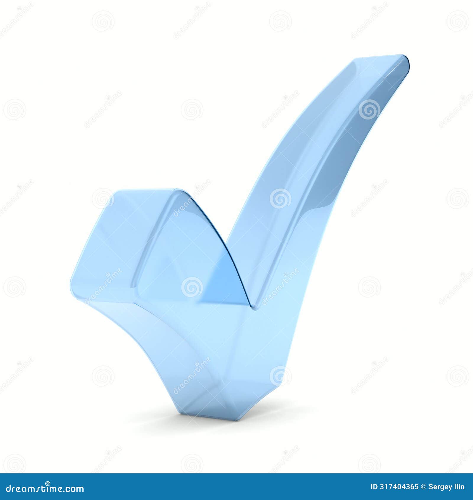Transparent Check Mark Sign on White Background. Isolated 3D ...