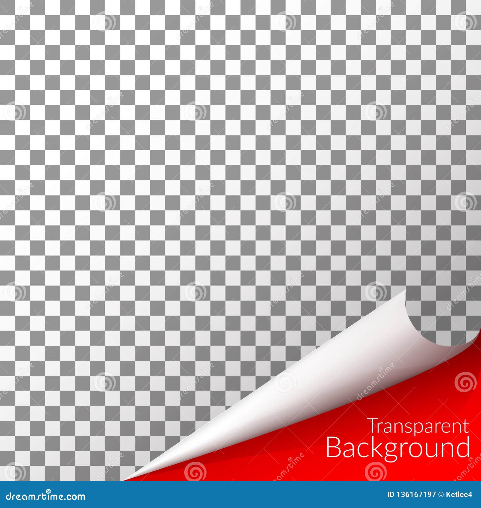 Transparent Checkered Background with a Curved Angle Pattern Red ...