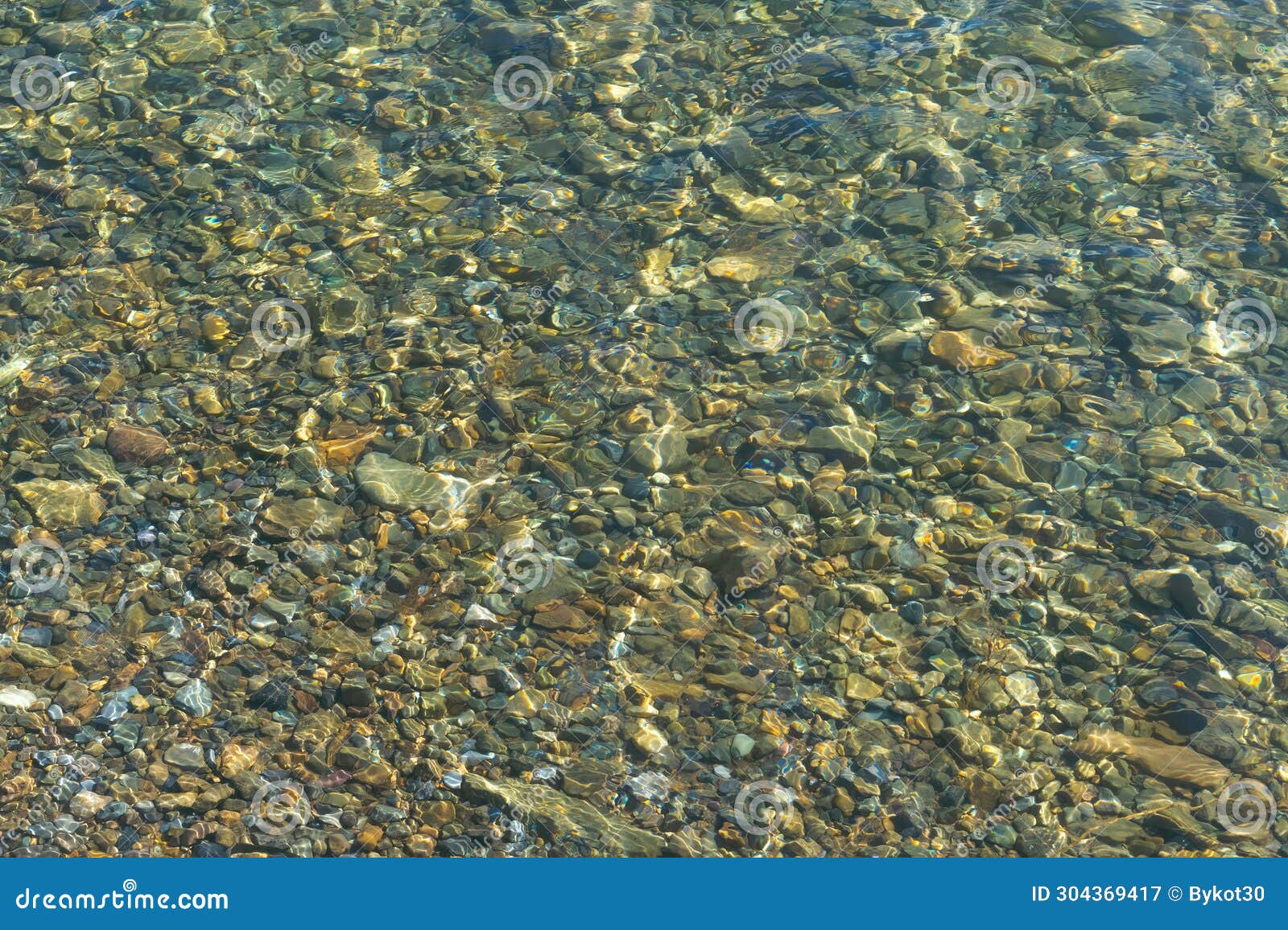 Transparent, Clean Water in the Lake. Pebbles at the Bottom of the Lake ...