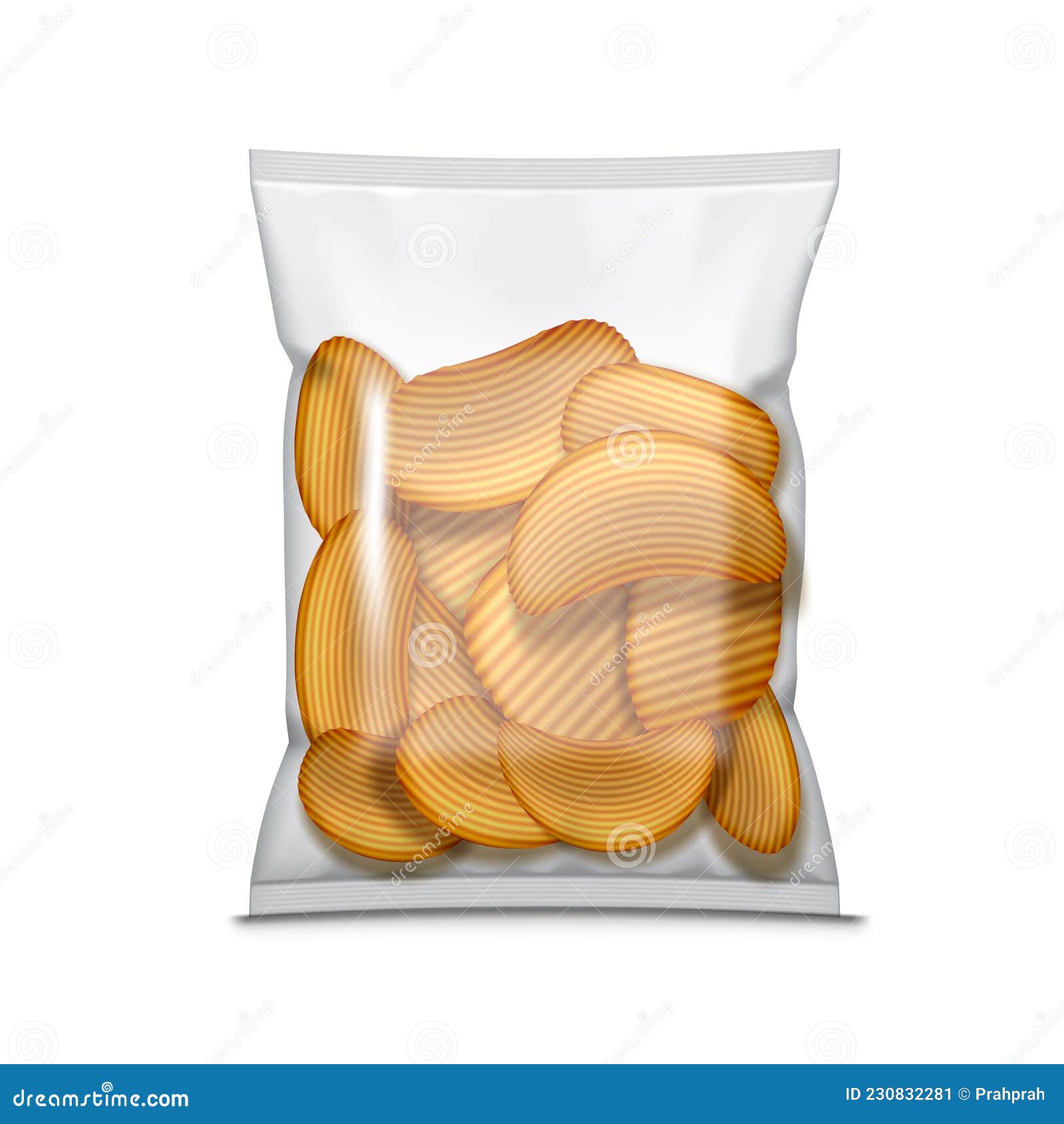 Transparent Clear Chips Package Bag on White Stock Vector ...