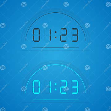 Transparent Clock on Display. Vector. Stock Vector - Illustration of ...
