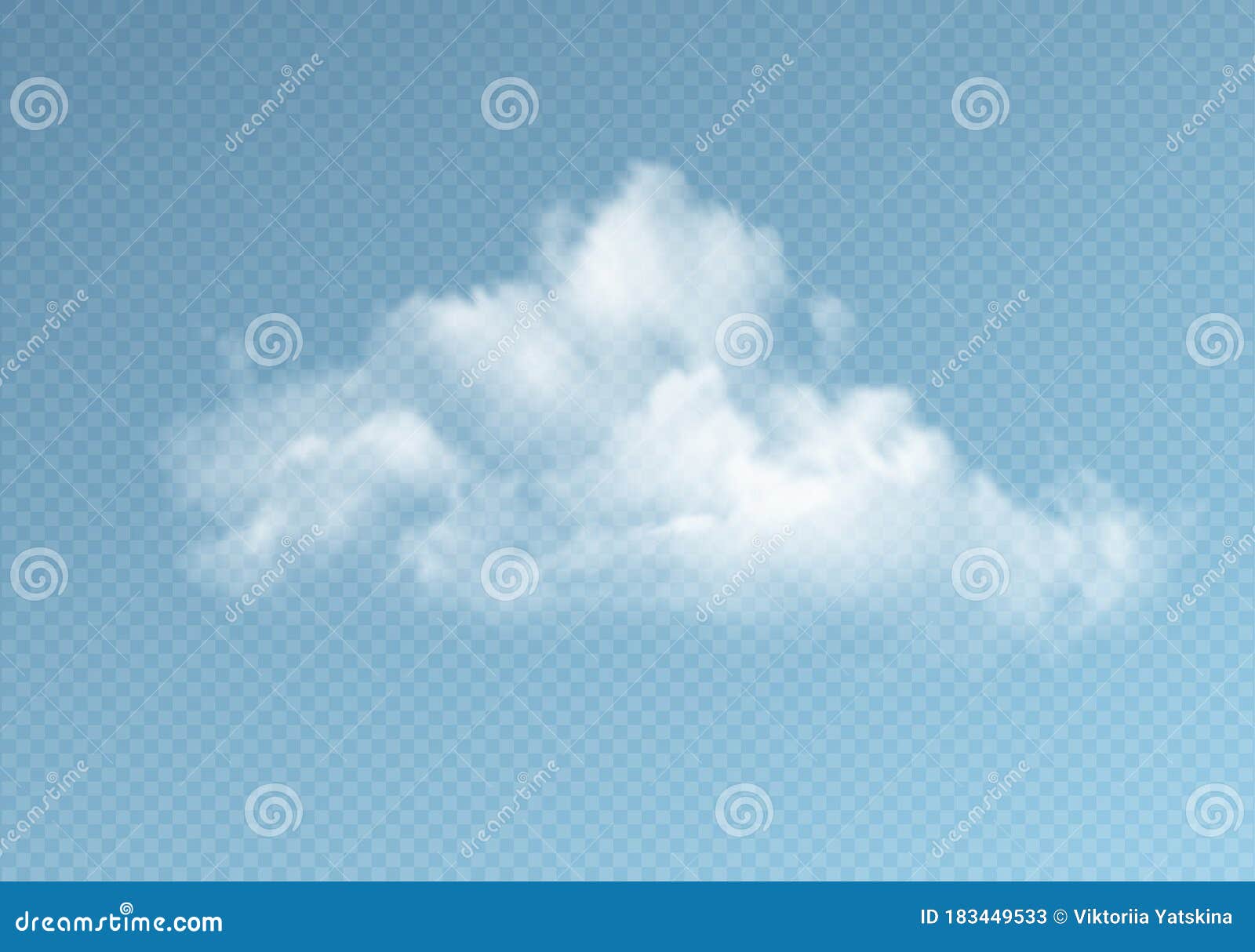 Transparent Clouds Isolated on Blue Background. Real Transparency ...