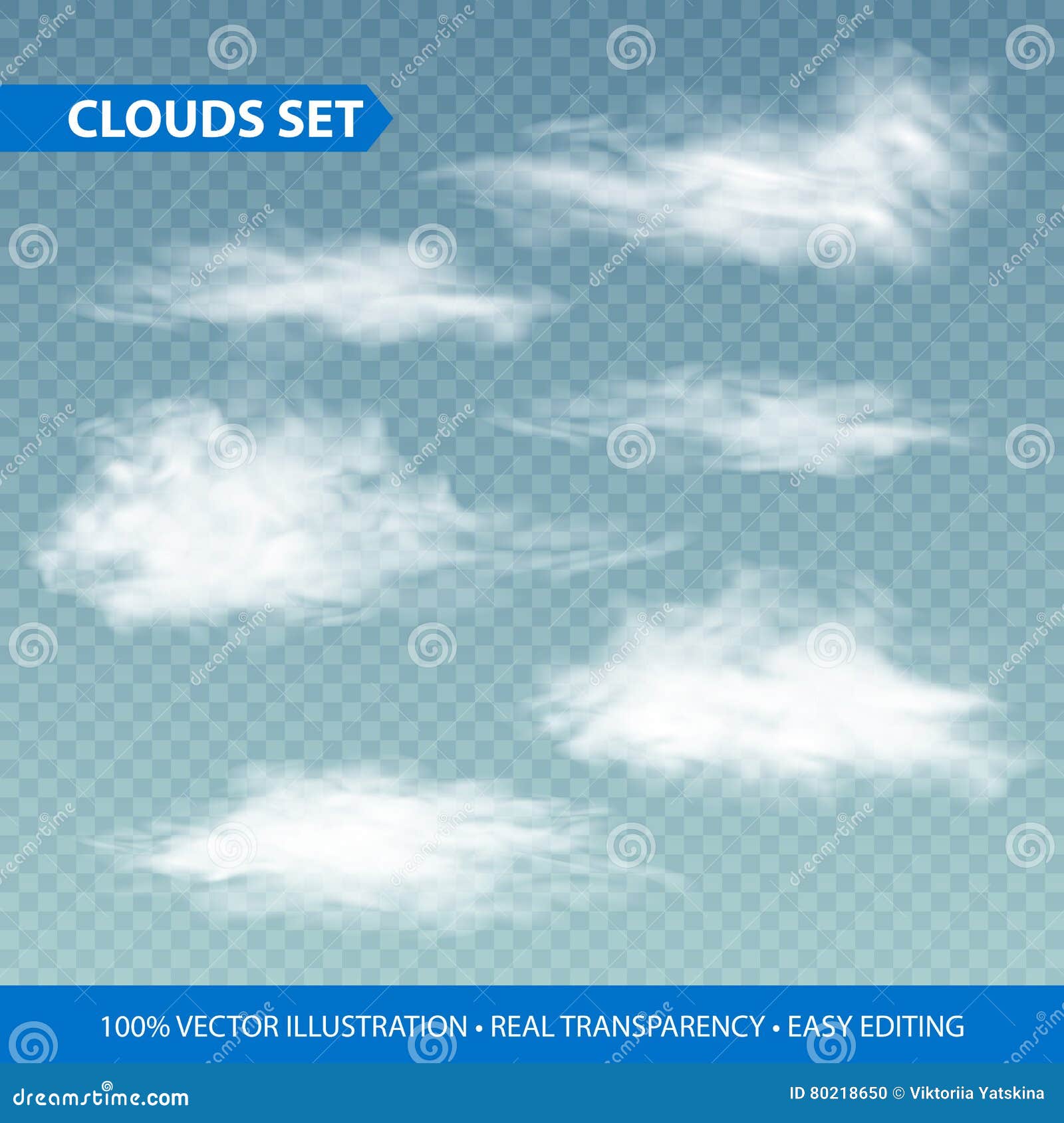 Transparent Clouds Realistic Set On Transparence Background. Vector ...