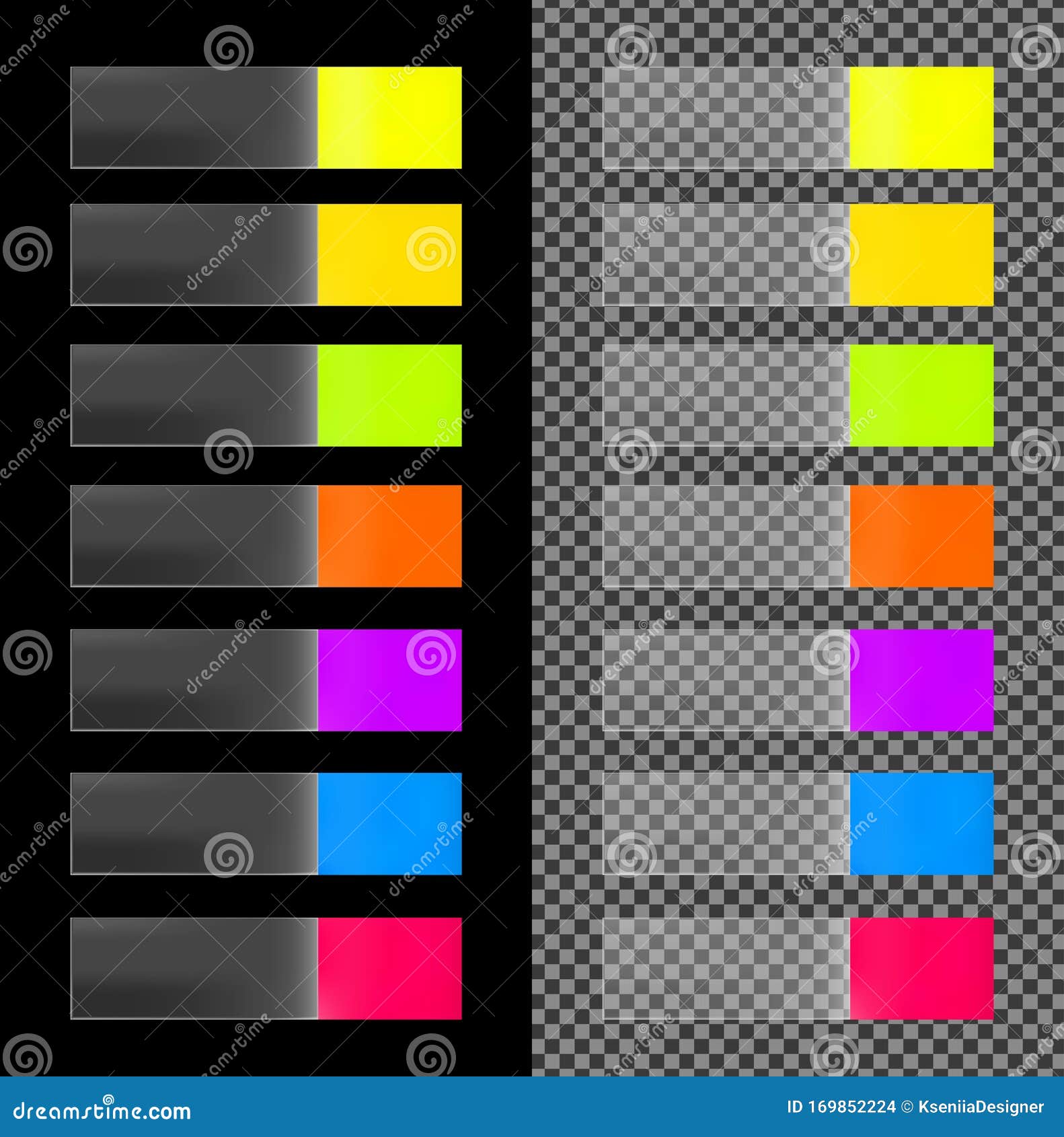 Transparent Color Post Note Stickers Stock Vector - Illustration of ...