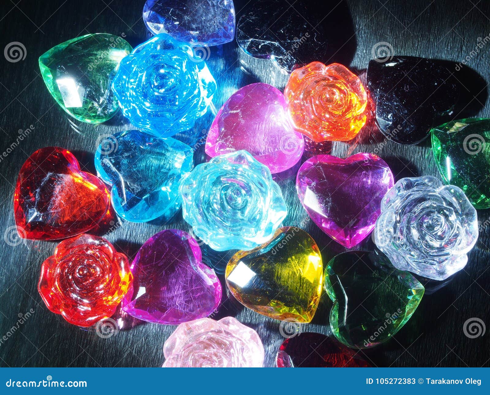 Transparent Colored Decorative Pebbles Scattered on the Surface. Stock ...