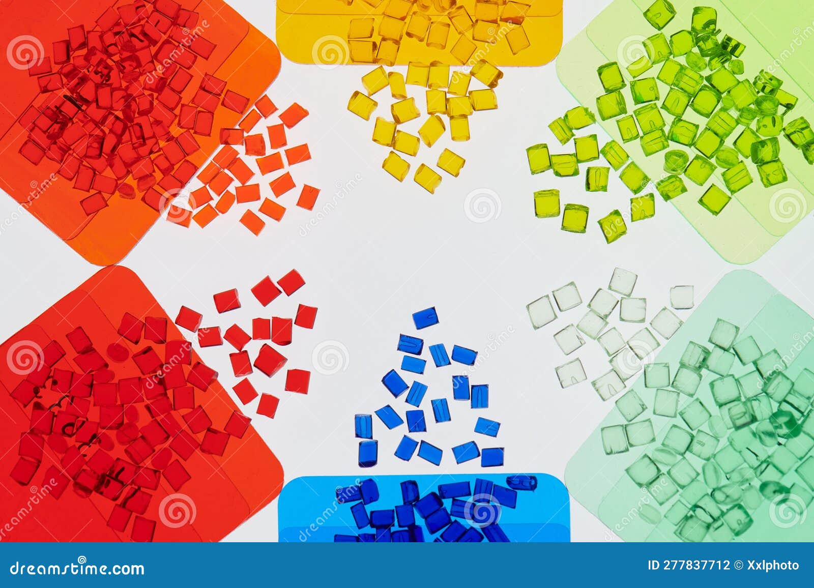 Transparent Colored Plastic Resins in with Color Sample Plates in ...