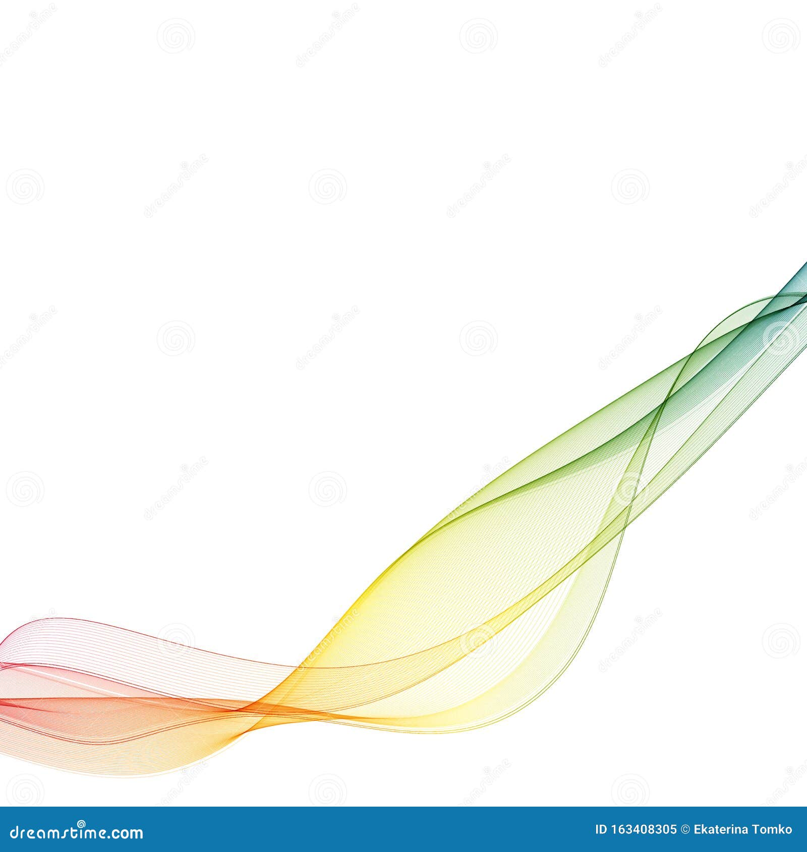 Transparent Colored Vector Wave Flow on a White Background. Vector ...